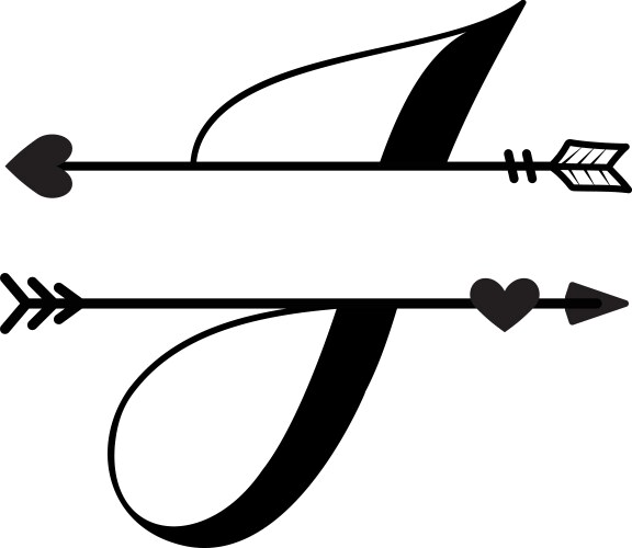 Initial a love monogram split letter isolated Vector Image