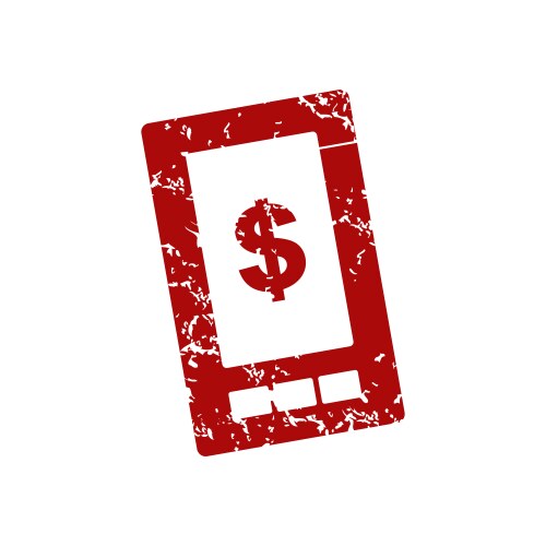 Red grunge money logo Royalty Free Vector Image
