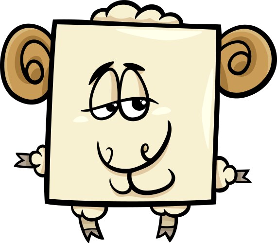 Cartoon ram a drawing Royalty Free Vector Image