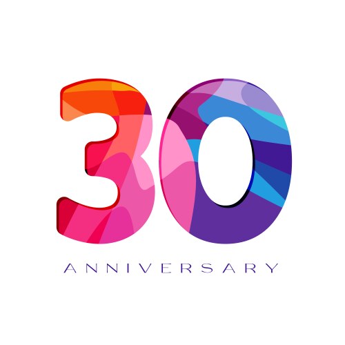30 anniversary color logo Royalty Free Vector Image