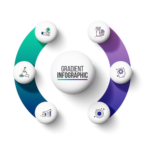 Abstract gradient diagram with 4 steps Royalty Free Vector