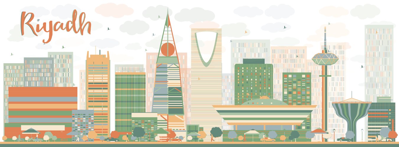 Riyadh skyline pop Royalty Free Vector Image - VectorStock