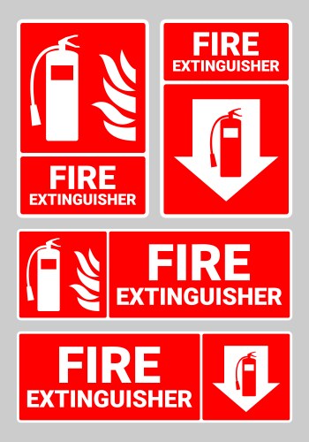 Fire extinguisher sign Royalty Free Vector Image