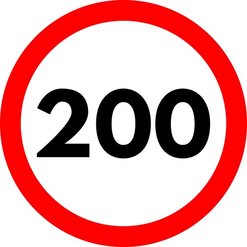 Traffic sign speed limit 100 Royalty Free Vector Image