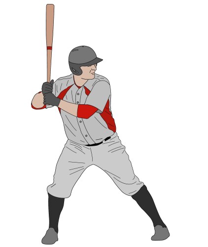 Baseball player sketch Royalty Free Vector Image