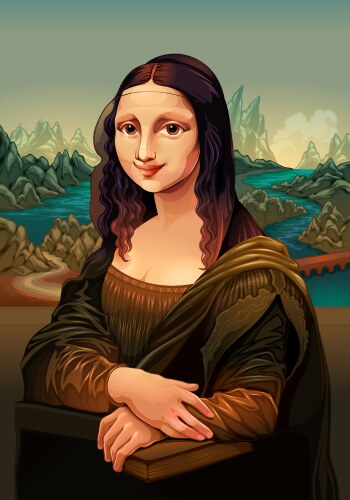 Low poly mona lisa Royalty Free Vector Image - VectorStock