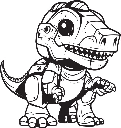 T rex tech dynamic logo of robot dinosaur Vector Image
