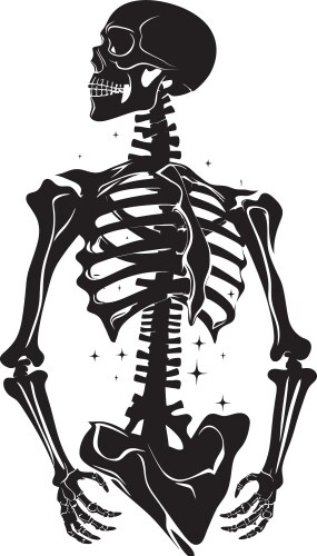 Shattered spine fractured skeleton logo Royalty Free Vector