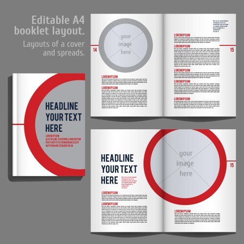 A4 book layout design template Royalty Free Vector Image