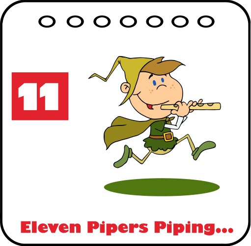 Eleven pipers piping Royalty Free Vector Image