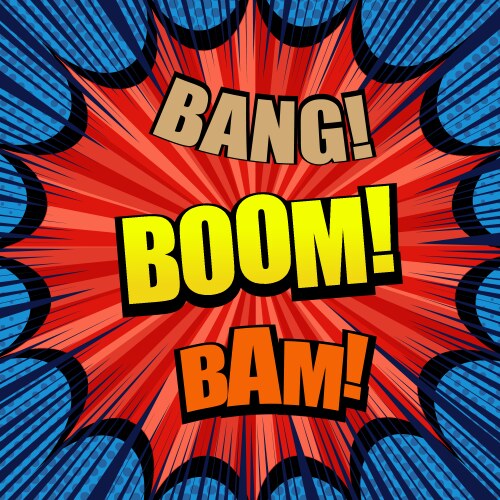 Comic bright explosive template Royalty Free Vector Image