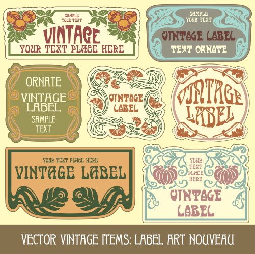 Set of label design elements Royalty Free Vector Image