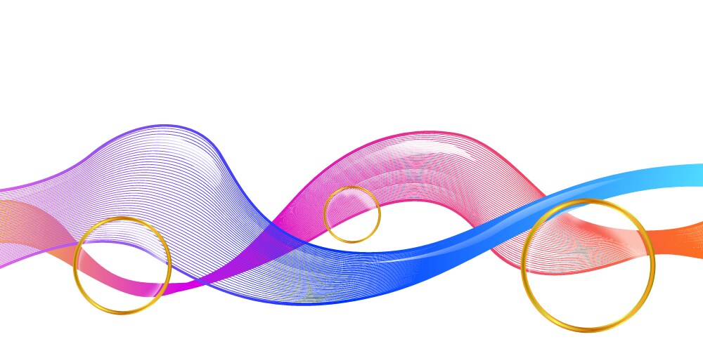 Abstract flow of colorful dynamic waves Royalty Free Vector