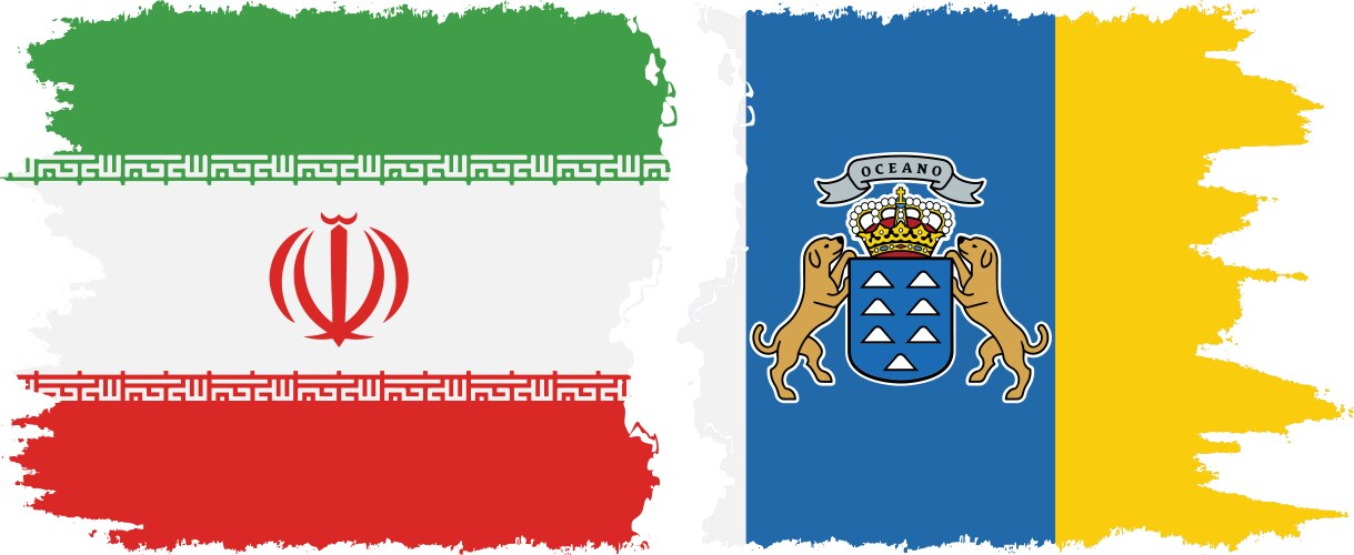 Canary islands and nigeria grunge flags connection