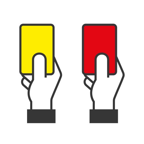 Soccer Referees with Red and Yellow Cards Vector Image