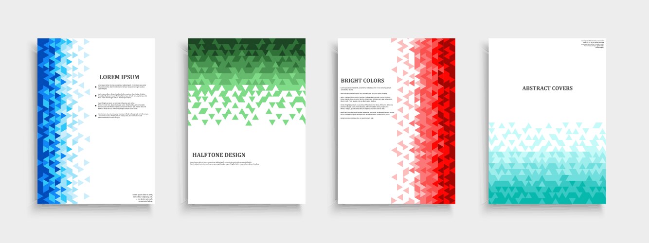 Set of colorful triangle poster cover template Vector Image