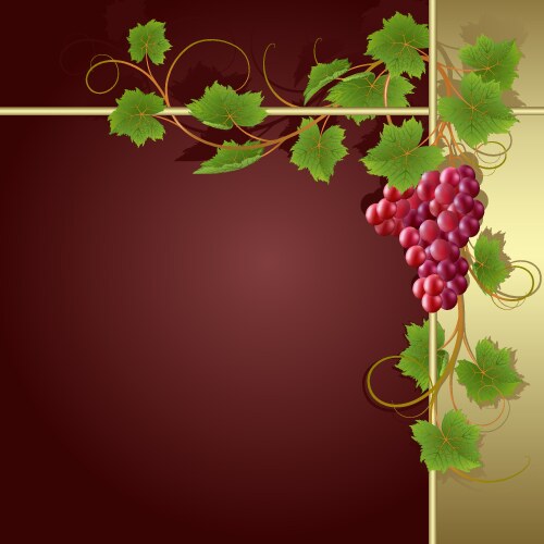 Red grape vine frame Royalty Free Vector Image