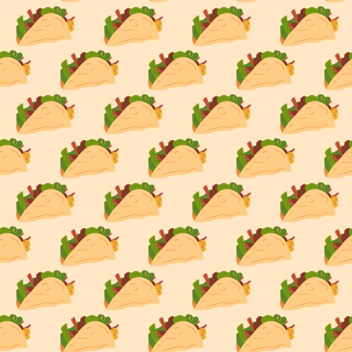 Tacos sandwich seamless pattern mexican fast food Vector Image
