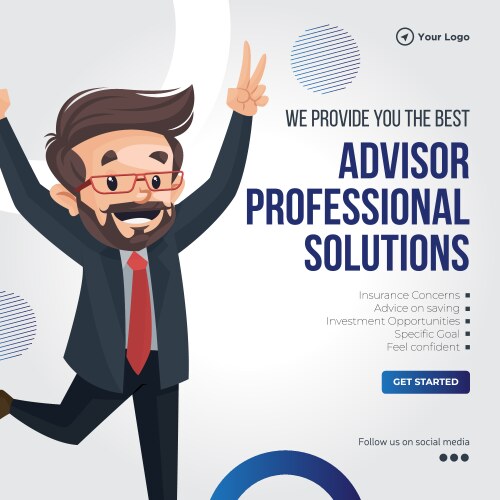 Investment advisor cartoon Royalty Free Vector Image