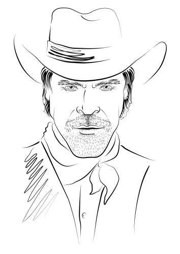 Cowboy face Royalty Free Vector Image - VectorStock