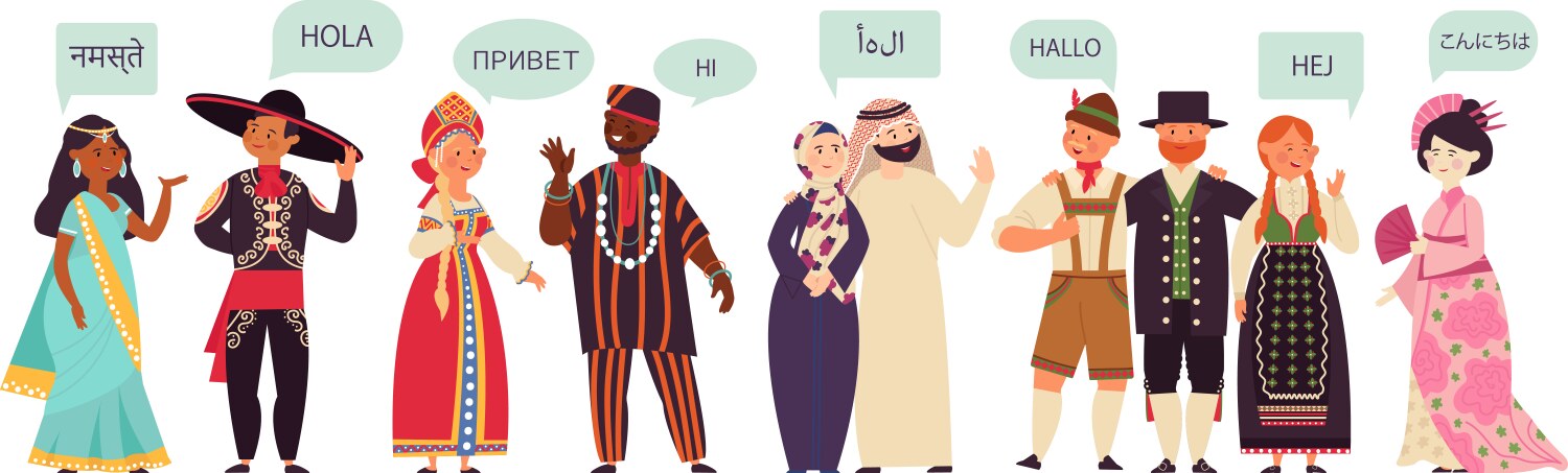 People characters different nationality Royalty Free Vector
