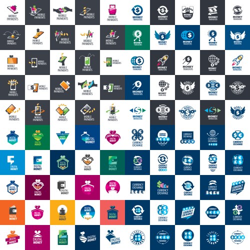 Big set of logos computers Royalty Free Vector Image