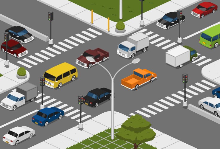 City Intersection (559964) – Royalty-Free Vector | VectorStock