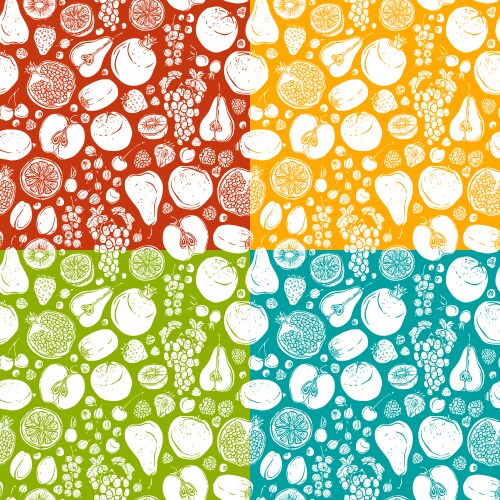 Fruits sketch pattern Royalty Free Vector Image