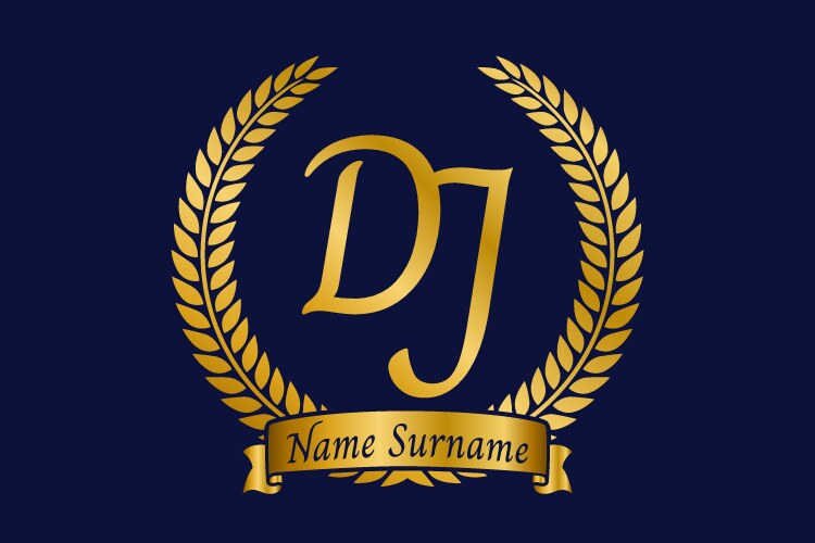 Initial letter d and r dr monogram logo design Vector Image