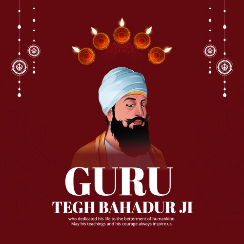 Banner design of guru tegh bahadur jayanti Vector Image