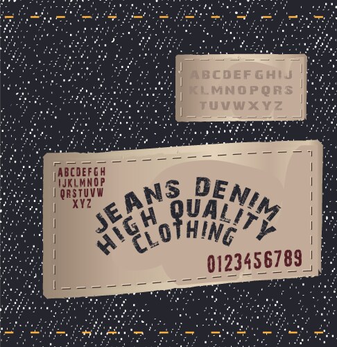 Denim labels graphic leather badge and textured Vector Image