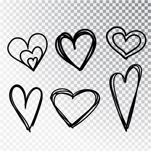 Hand drawn cloud set isolated on white sketch Vector Image