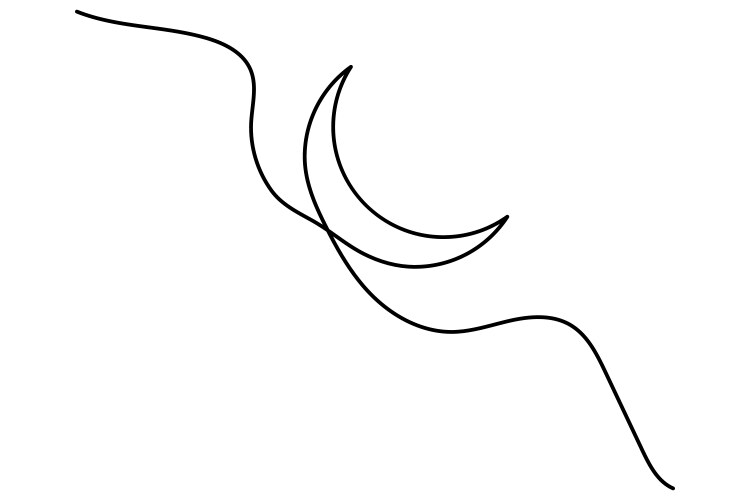 Moon continuous one line drawing Royalty Free Vector Image