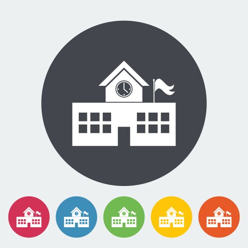 School flat building icon Royalty Free Vector Image