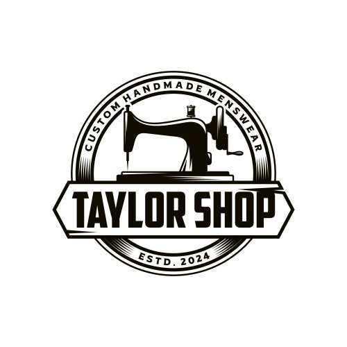 Creative tailor shop logo icon Royalty Free Vector Image