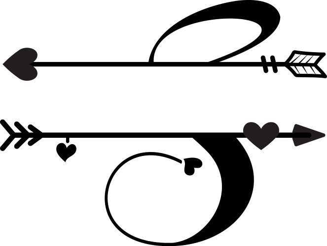 Initial a love monogram split letter isolated Vector Image