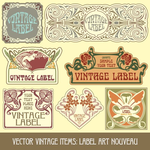 Set of label design elements Royalty Free Vector Image