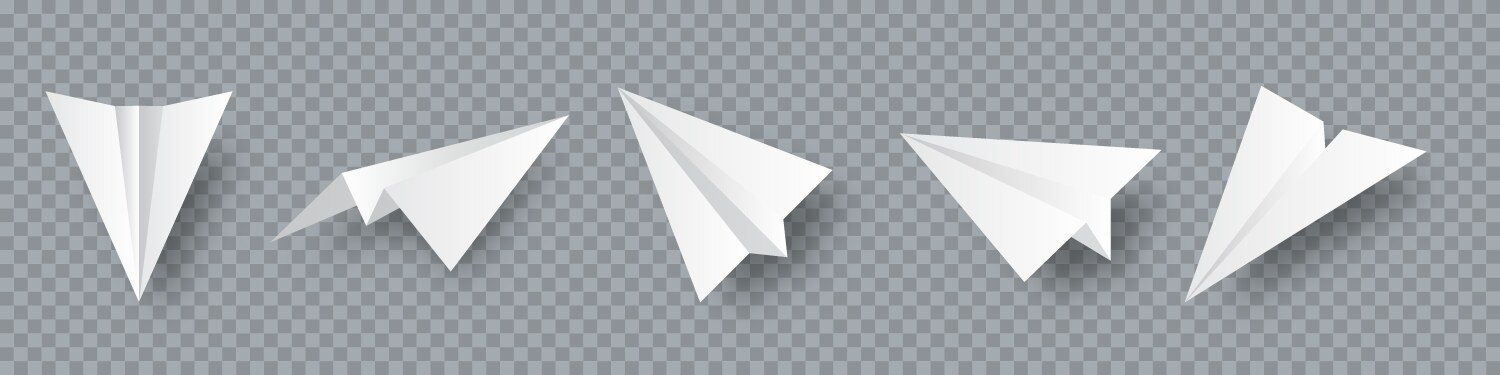 Realistic white paper planes collection handmade Vector Image