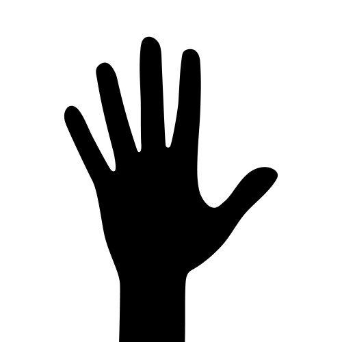 Open human hand palm - black icon on white Vector Image