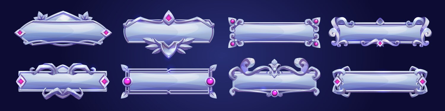 Interface for magic game cartoon design elements Vector Image