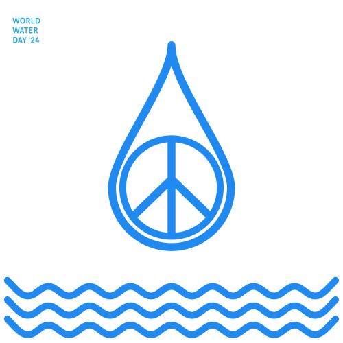 Design for world water day with peace Royalty Free Vector