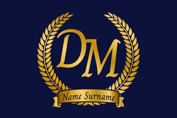 Initial letter m and y my monogram logo design Vector Image