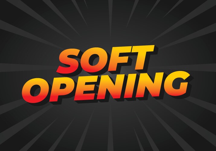 Soft opening text effect for digital ads with 3d Vector Image