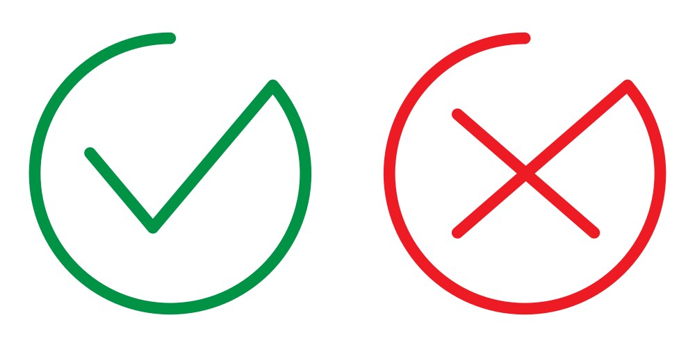 Check Mark and X Vector Images (over 5,700)