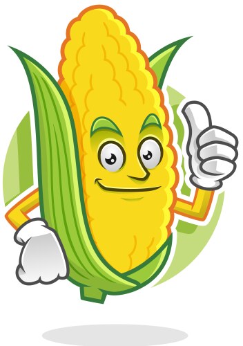Cute corn cartoon character Royalty Free Vector Image