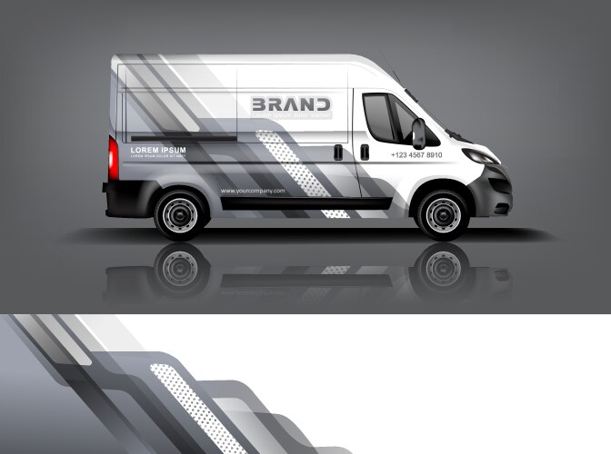 Full wrap van with vinyl sticker sample Royalty Free Vector