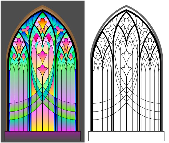 Gothic Window Drawing Vector Images (over 590)
