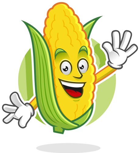 Cute corn cartoon character Royalty Free Vector Image