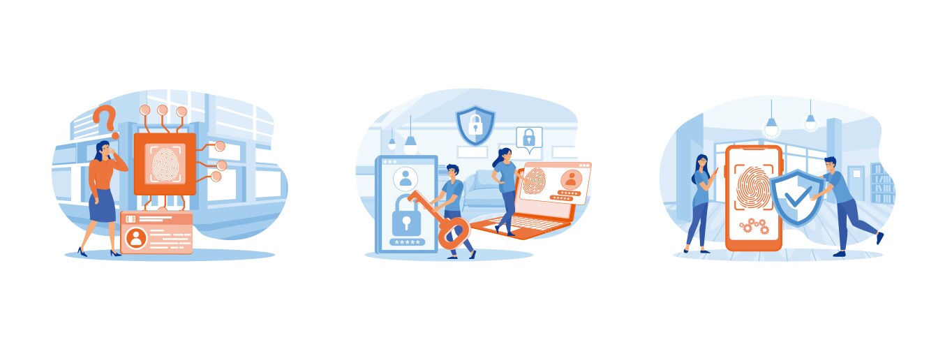 Personal Id And Biometric Access Control Vector Image