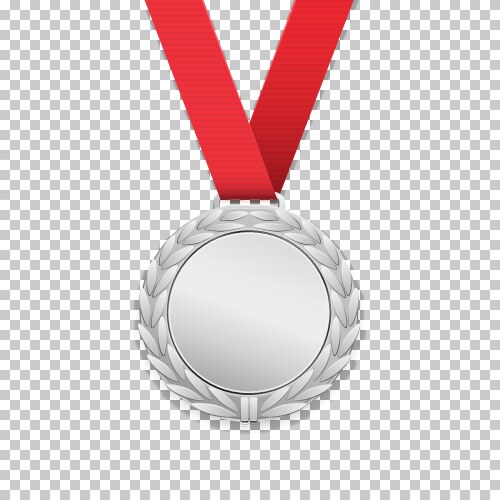 Silver medal isolated on white background Vector Image